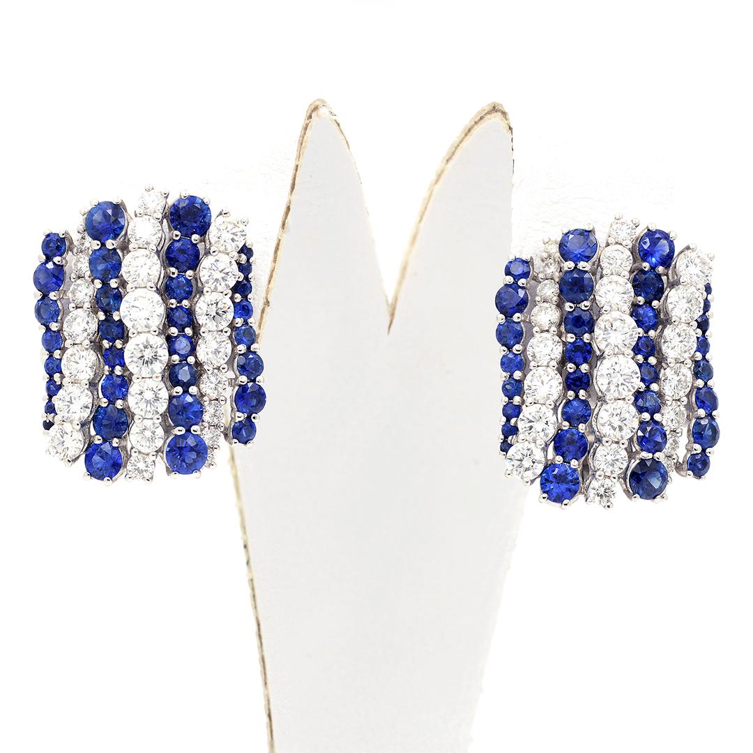 Blue Sapphire Diamond Earrings by Leo Pizzo For Sale at 1stDibs | leo ...