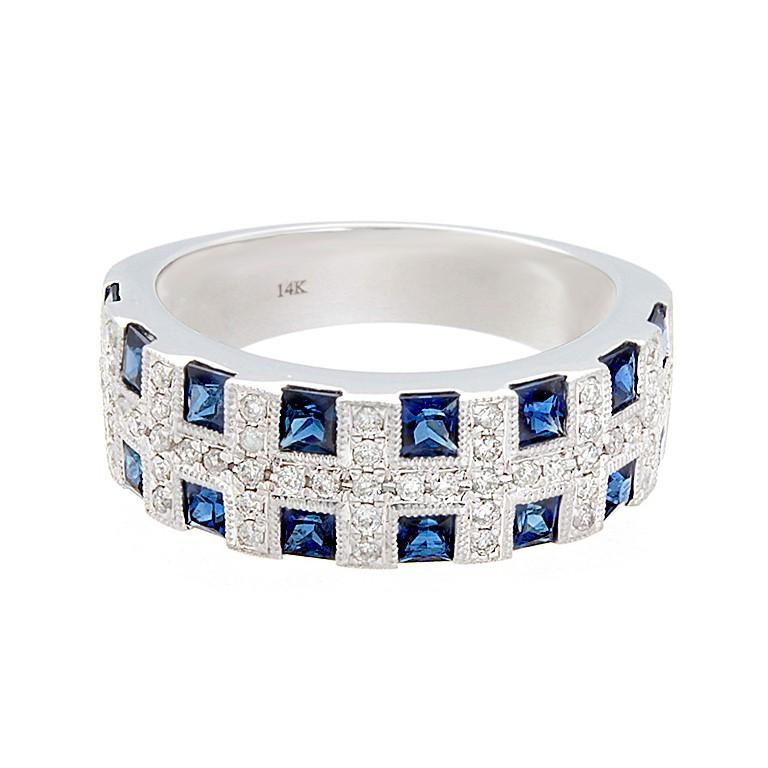 Favero Sapphire and Diamond Band Ring at 1stDibs | favero rings