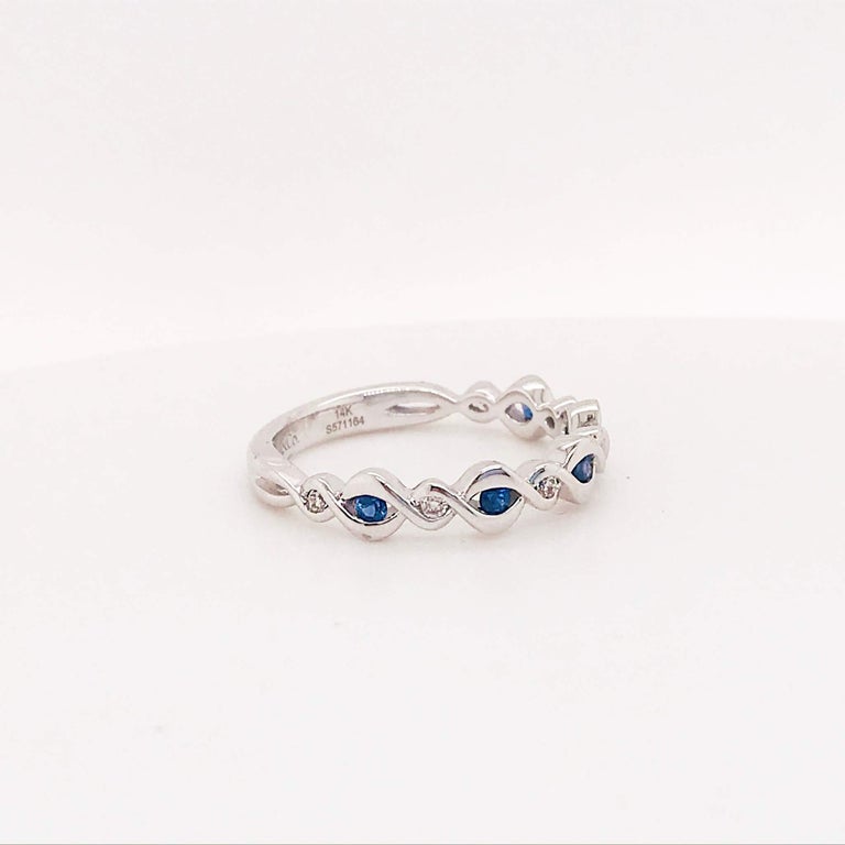 Blue Sapphire and Diamond Infinity Band 14 Karat Gold 0.20 Carat '1/5 ...