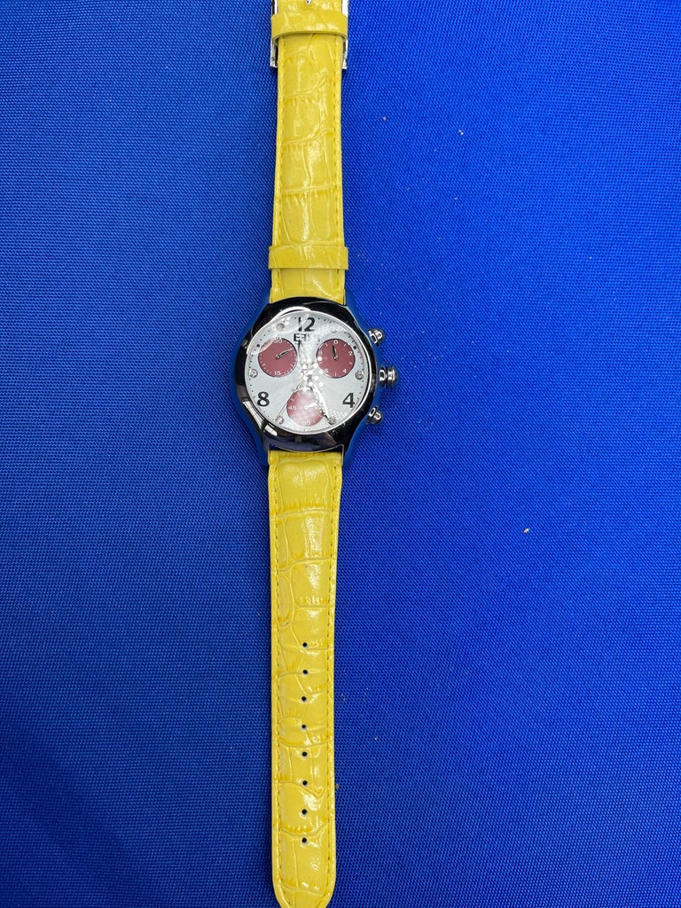 Blue Sapphire and Diamonds Pave Dial Luxury Swiss Quartz Exotic Leather ...