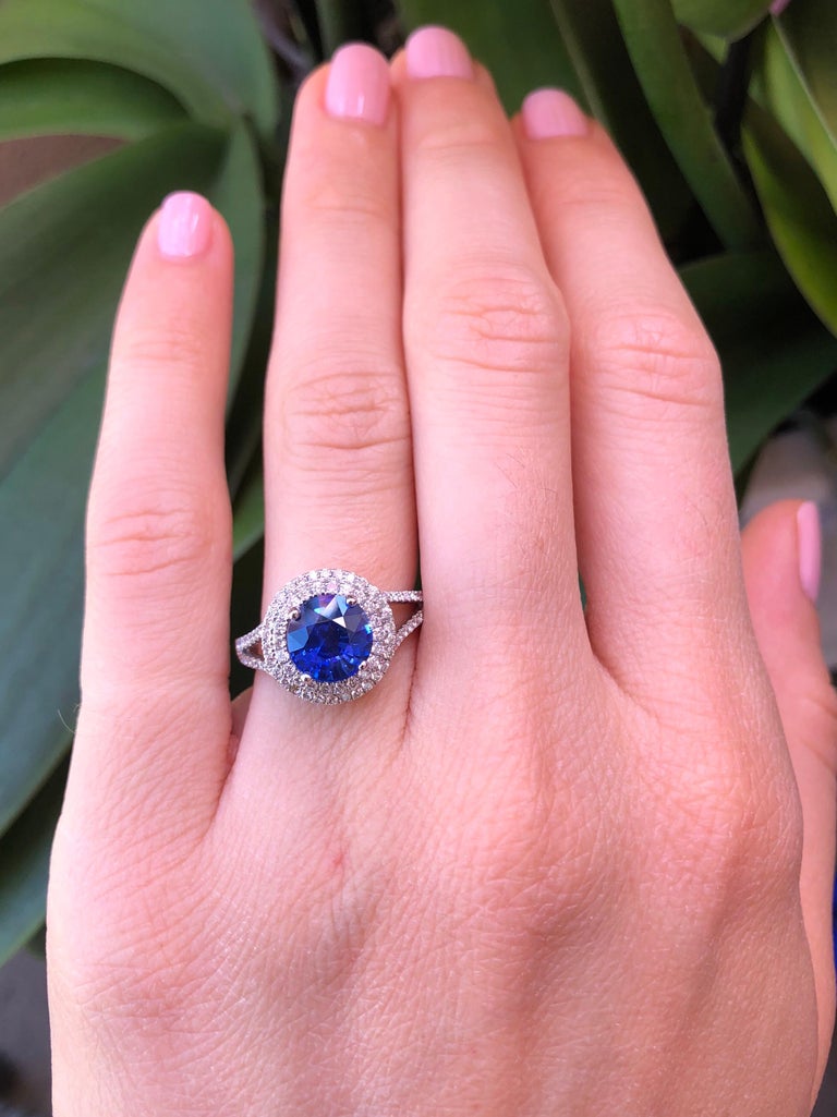 Sapphire Ring Round 2.12 Carats at 1stDibs | sapphire round ring