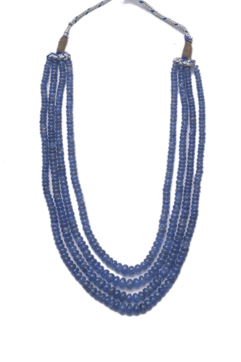 Blue Sapphire String Necklace For Sale at 1stDibs