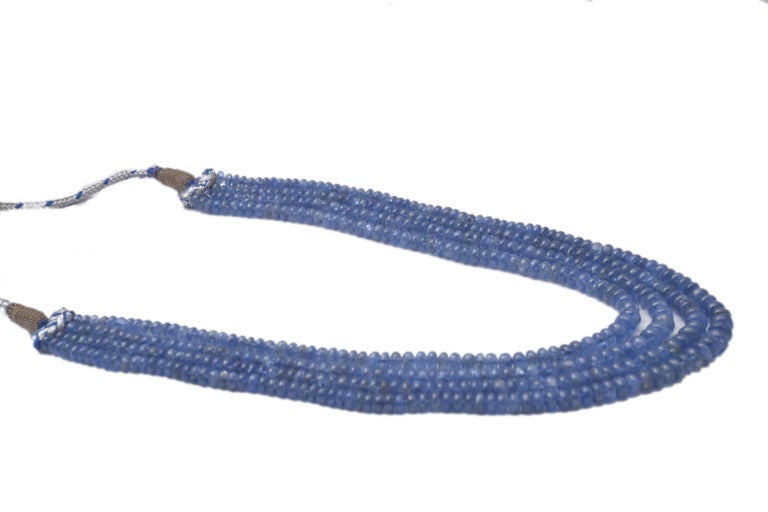 Blue Sapphire String Necklace For Sale at 1stDibs