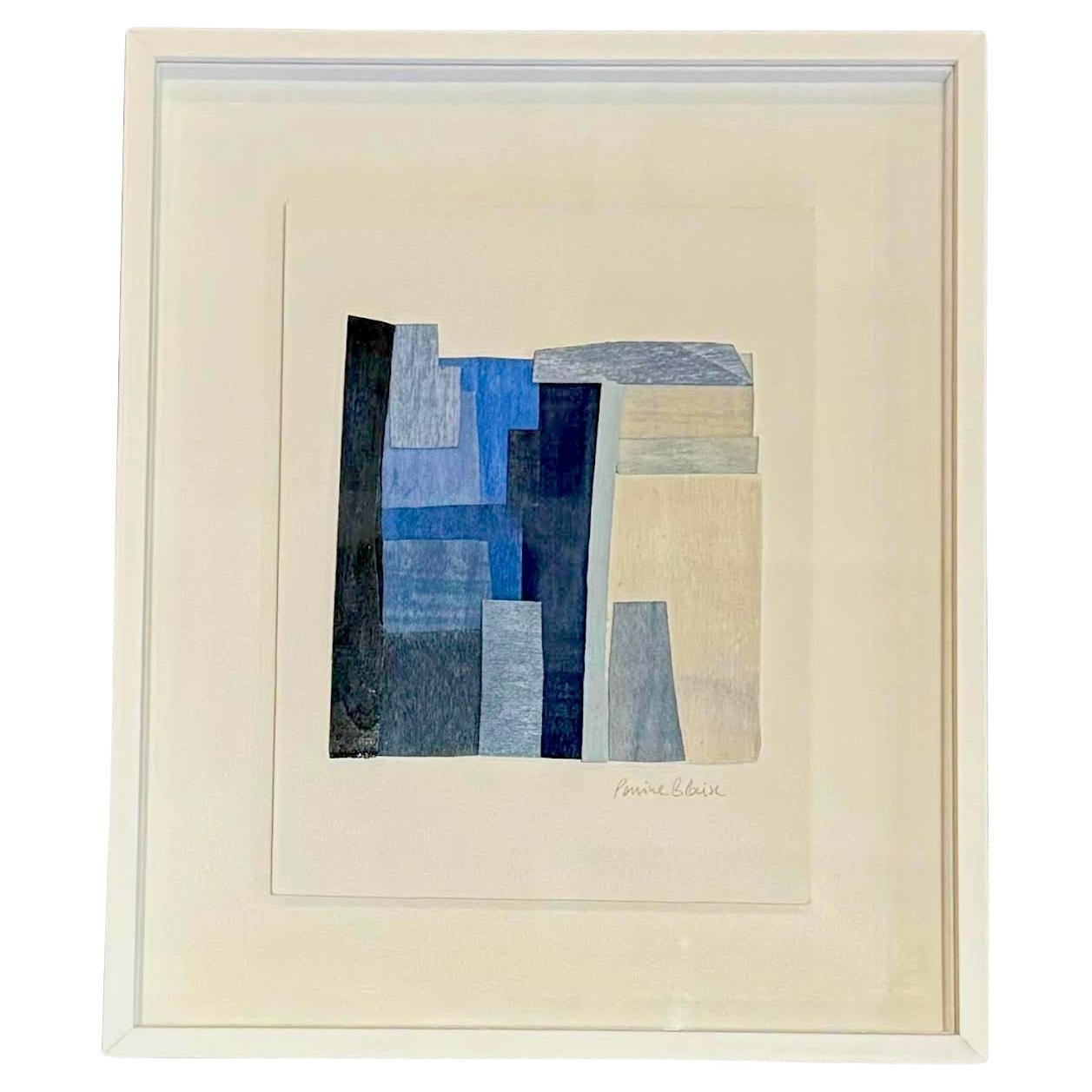 Blue Shades With Cream Painted Thin Wood Slices By French Artist ...