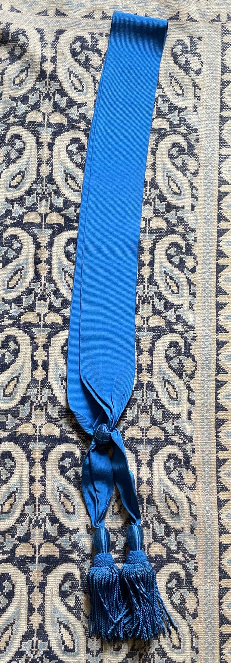Blue Silk Grosgrain Military Sash For Sale at 1stDibs