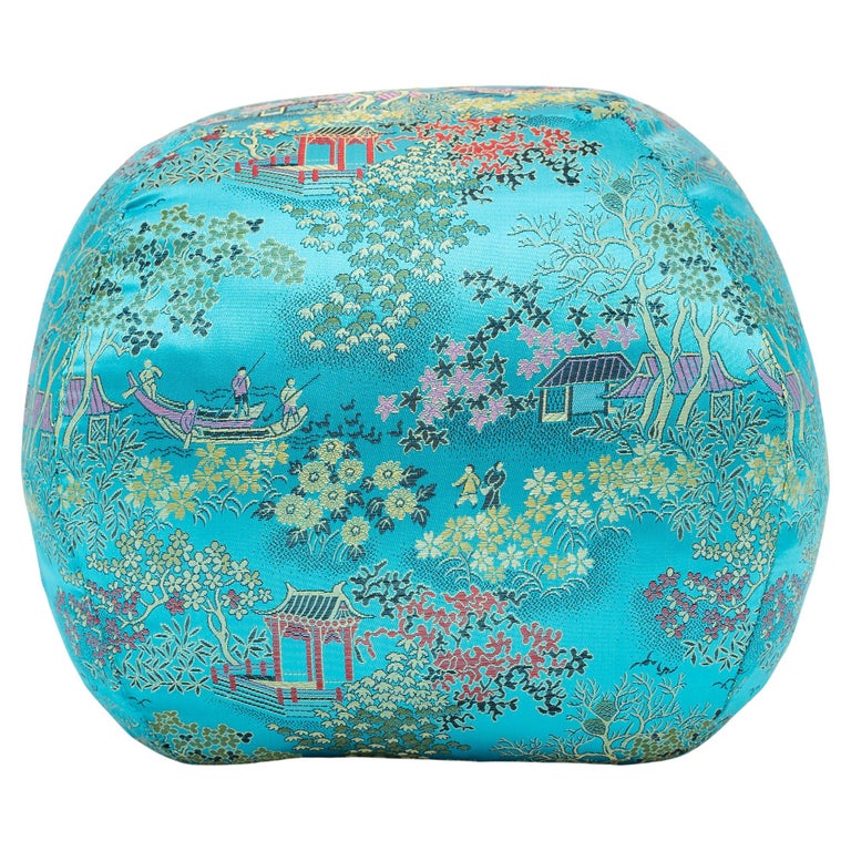 Turquoise Silk Sphere Pillow For Sale at 1stDibs