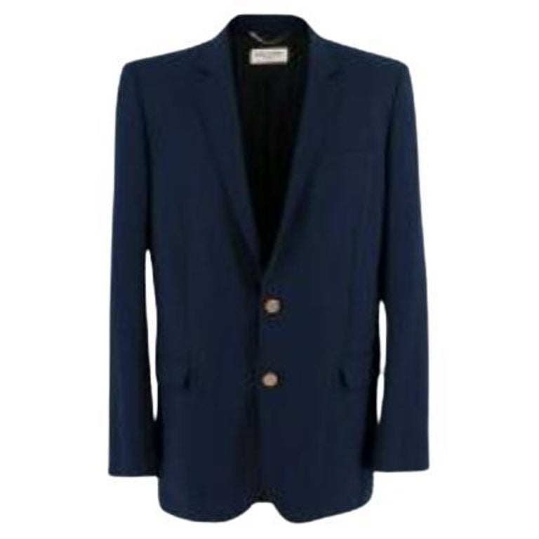 Blue Single Breasted Tailored Jacket For Sale at 1stDibs