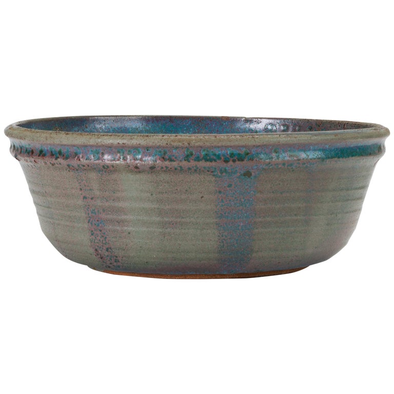 Blue Studio Pottery Serving Bowl at 1stDibs