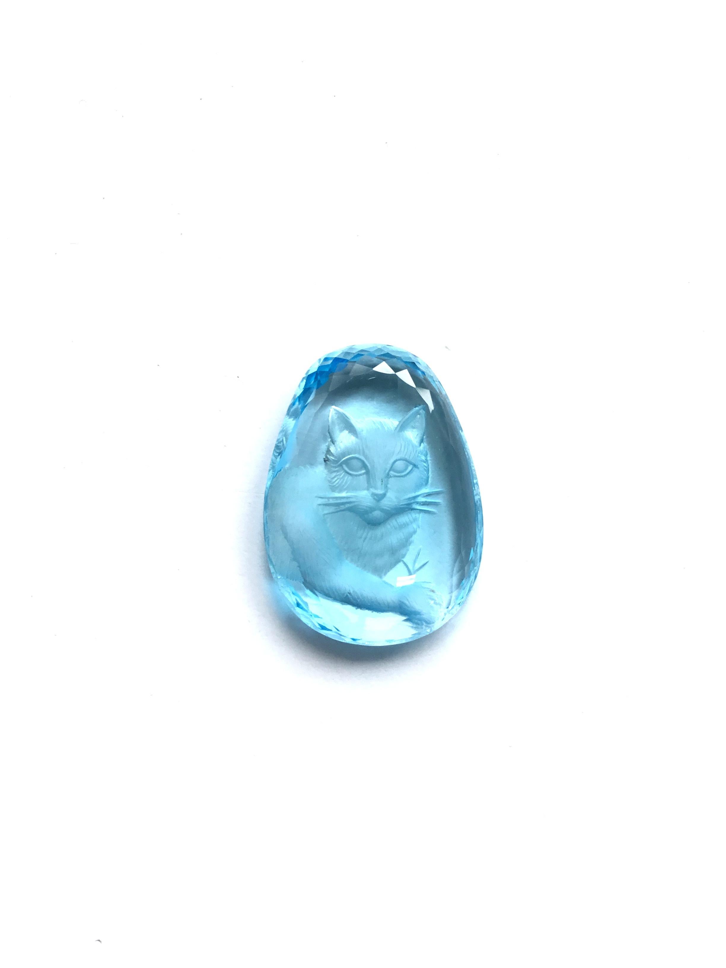 Blue Topaz Animal Carved Shape for Jewelry Making Top Quality Natural ...