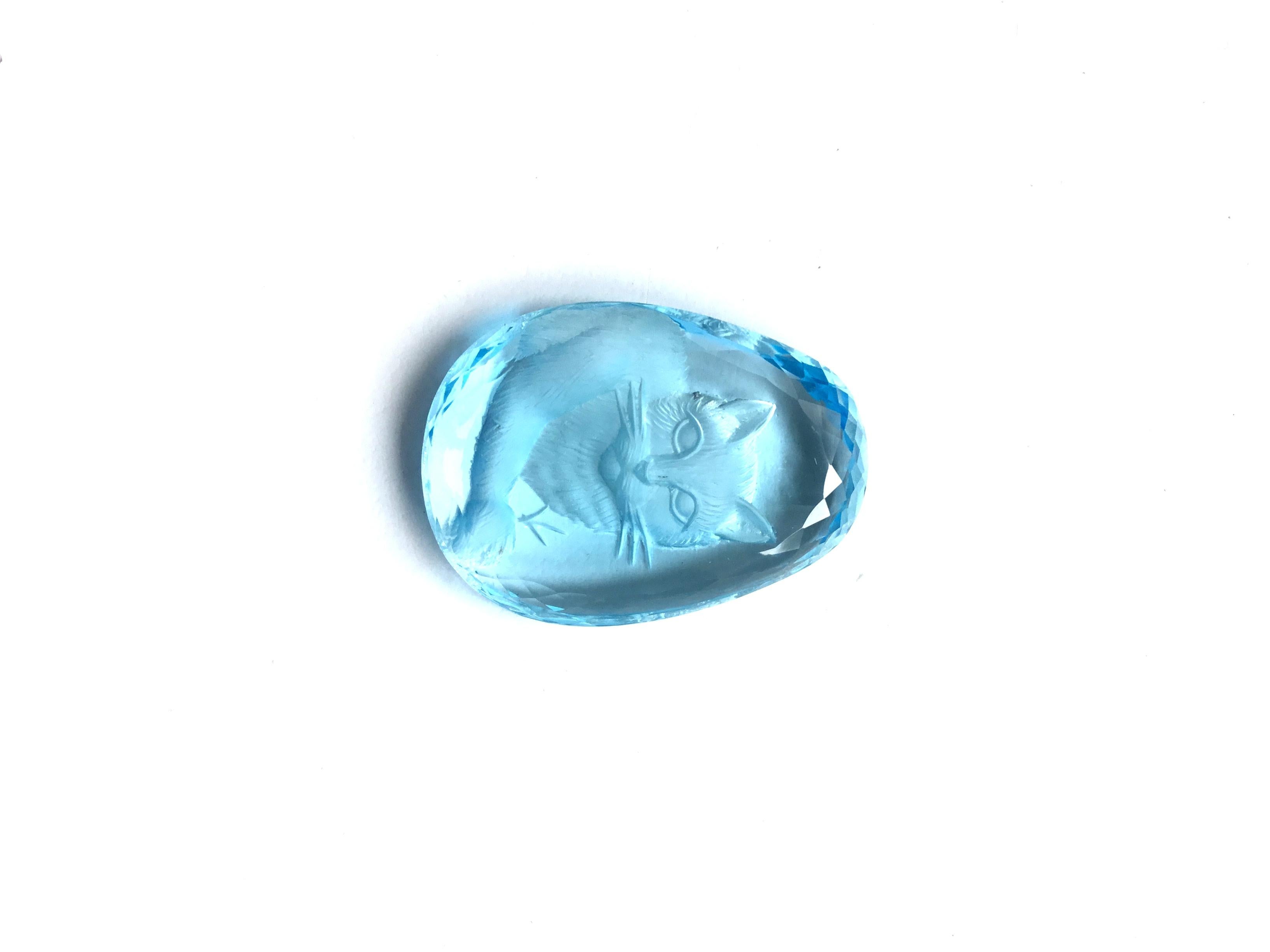 Blue Topaz Animal Carved Shape for Jewelry Making Top Quality Natural ...