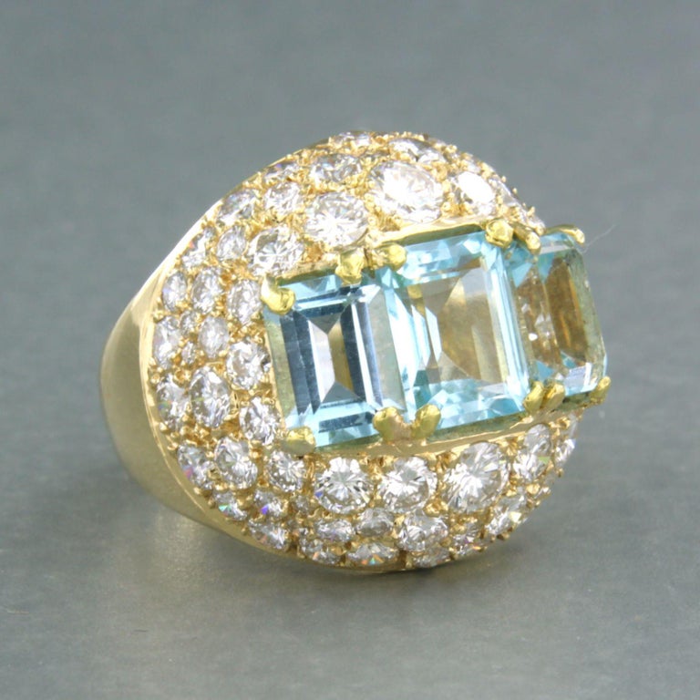Blue Topaz Diamond Ring For Sale at 1stDibs