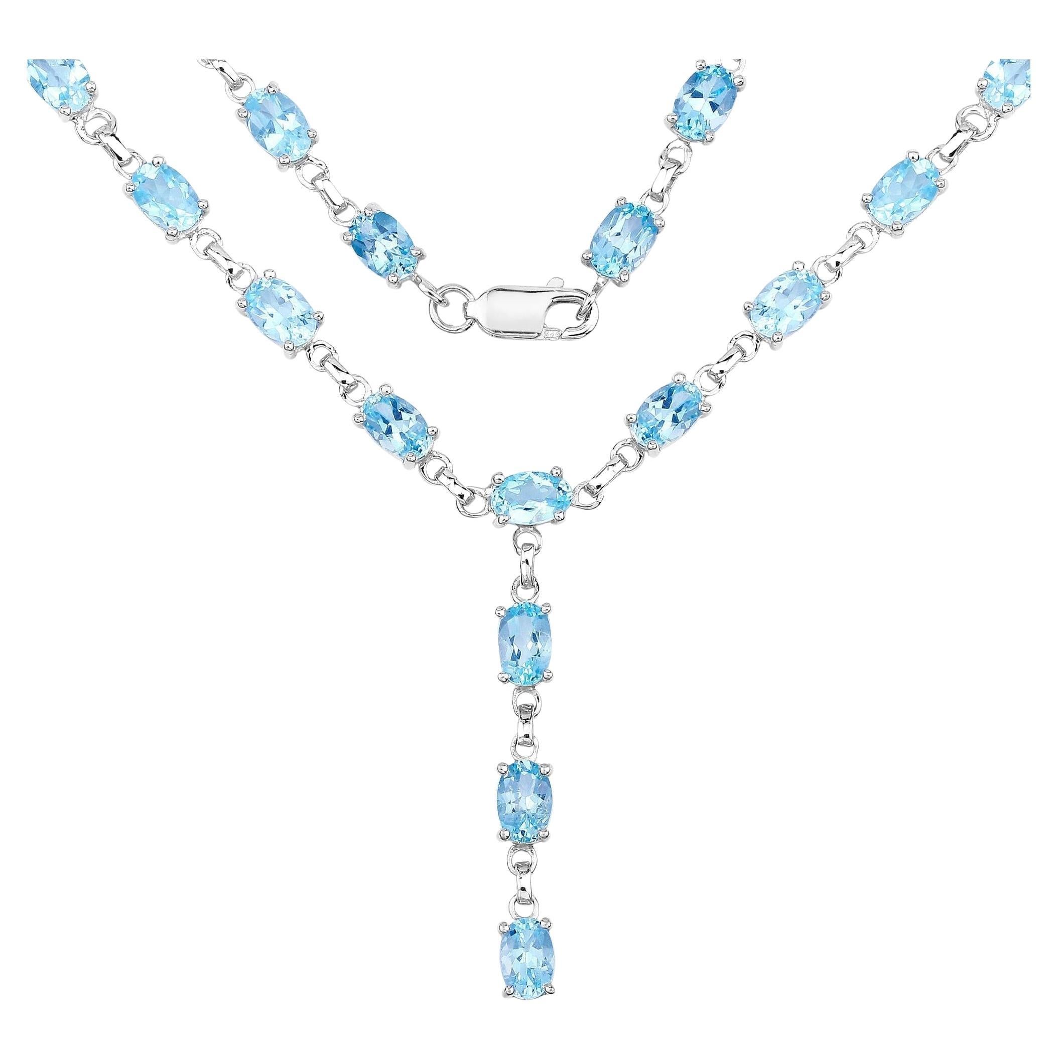 819 Carat Victorian Inspired Blue Topaz Tumbles Statement Necklace at ...