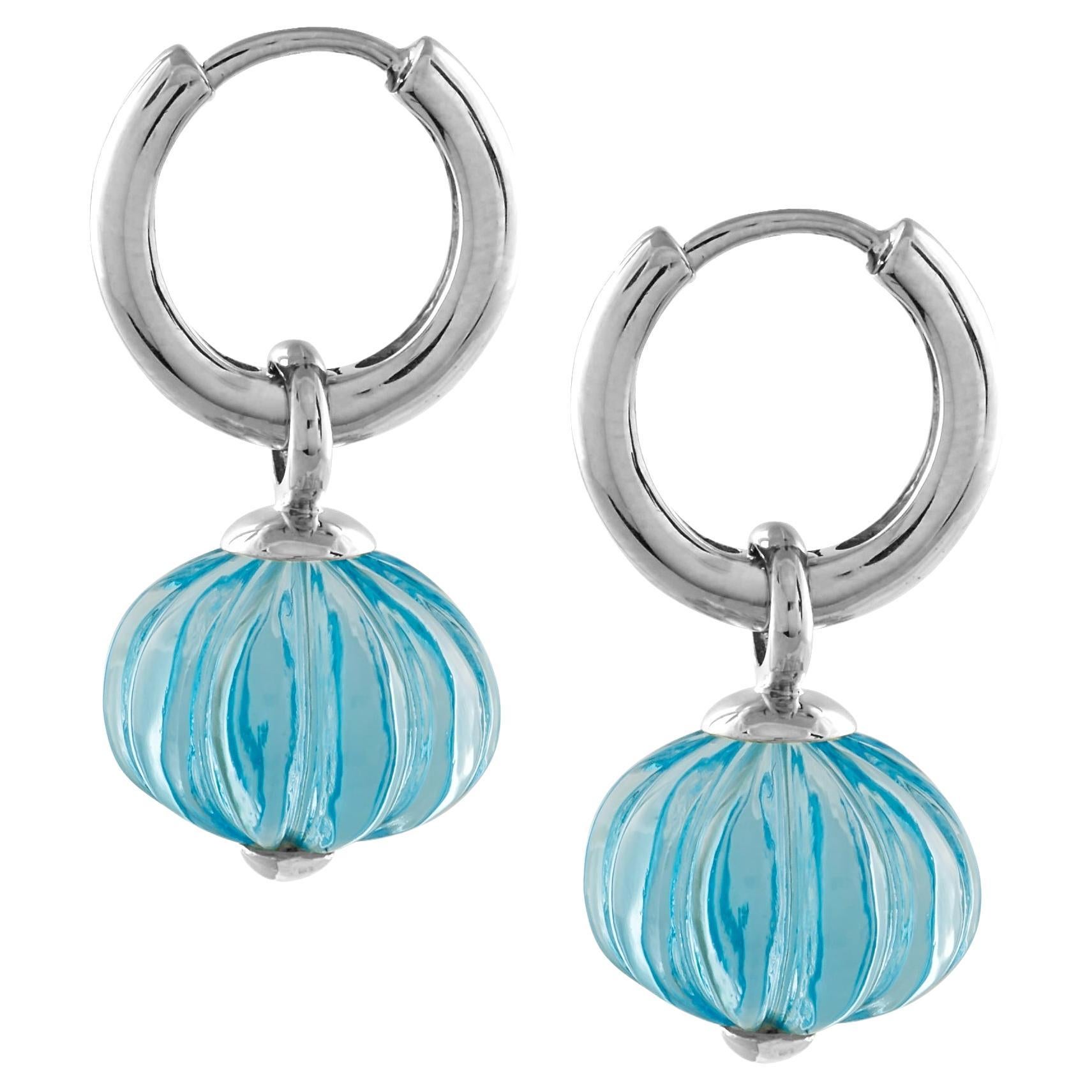 Goshwara Smoky Quartz Plain Round Bead Double Loop Earrings For Sale at ...