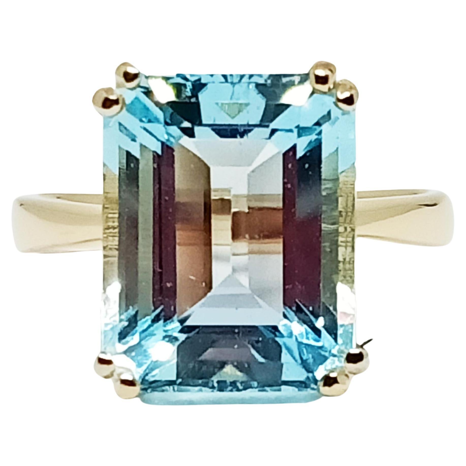 Blue Topaz(10.26cts) 18K Gold Plated over Sterling Silver at 1stDibs