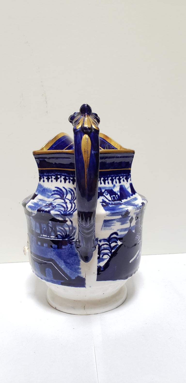 Blue Transfer Porcelain Willow Pattern Pitcher, English, circa 1825 For ...