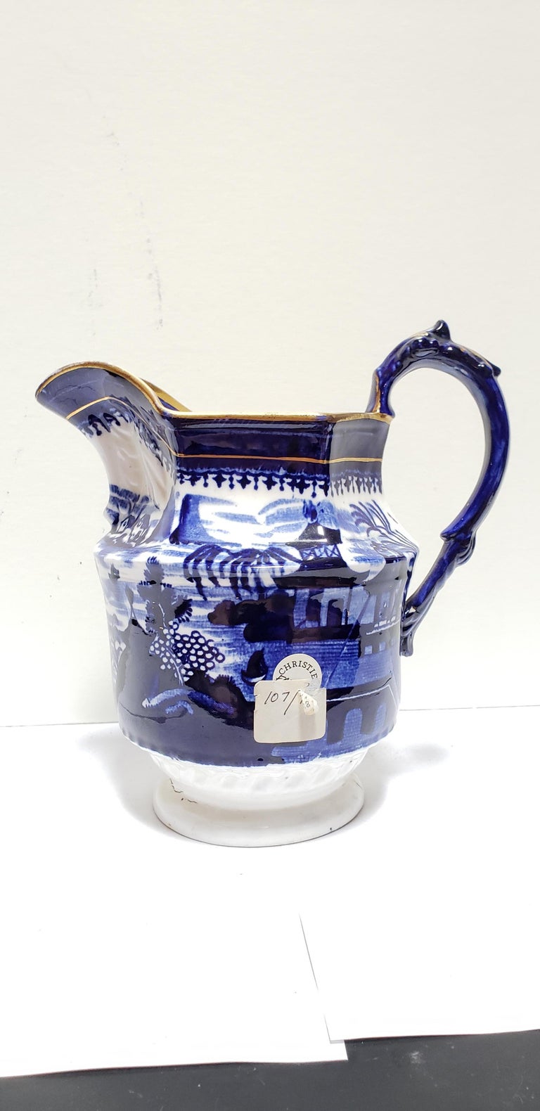 Blue Transfer Porcelain Willow Pattern Pitcher, English, circa 1825 For ...