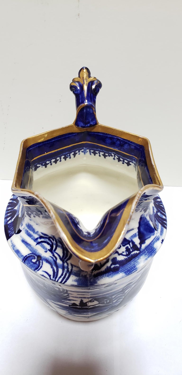 Blue Transfer Porcelain Willow Pattern Pitcher, English, circa 1825 For ...