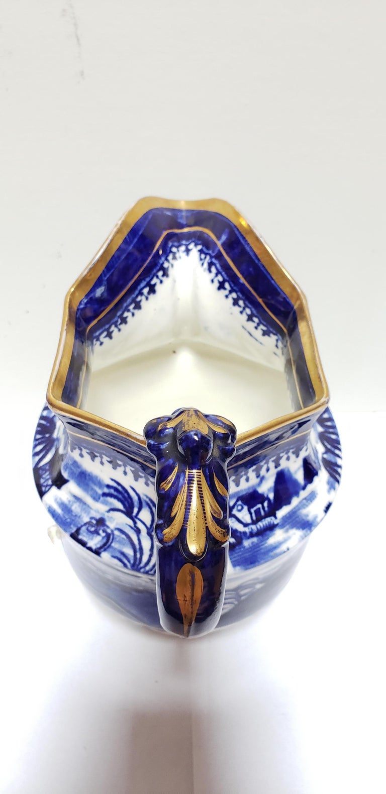 Blue Transfer Porcelain Willow Pattern Pitcher, English, circa 1825 For ...