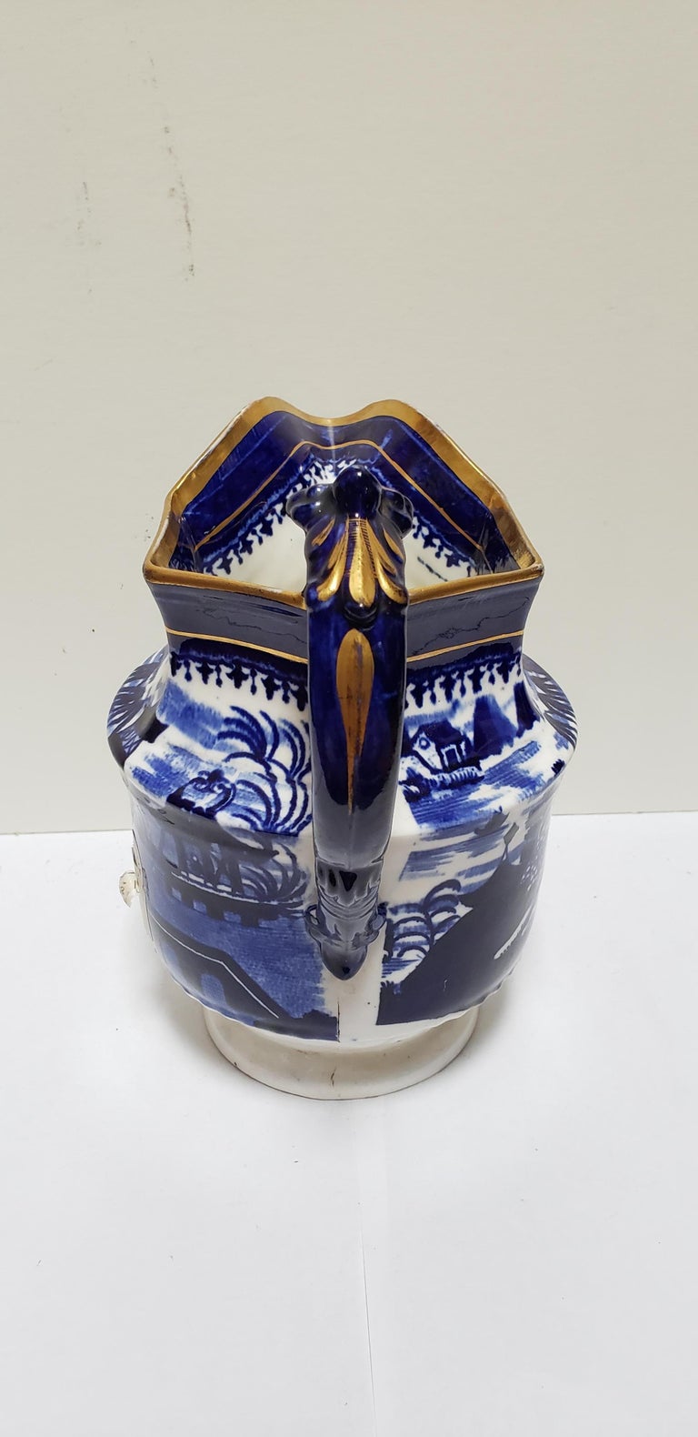 Blue Transfer Porcelain Willow Pattern Pitcher, English, circa 1825 For ...