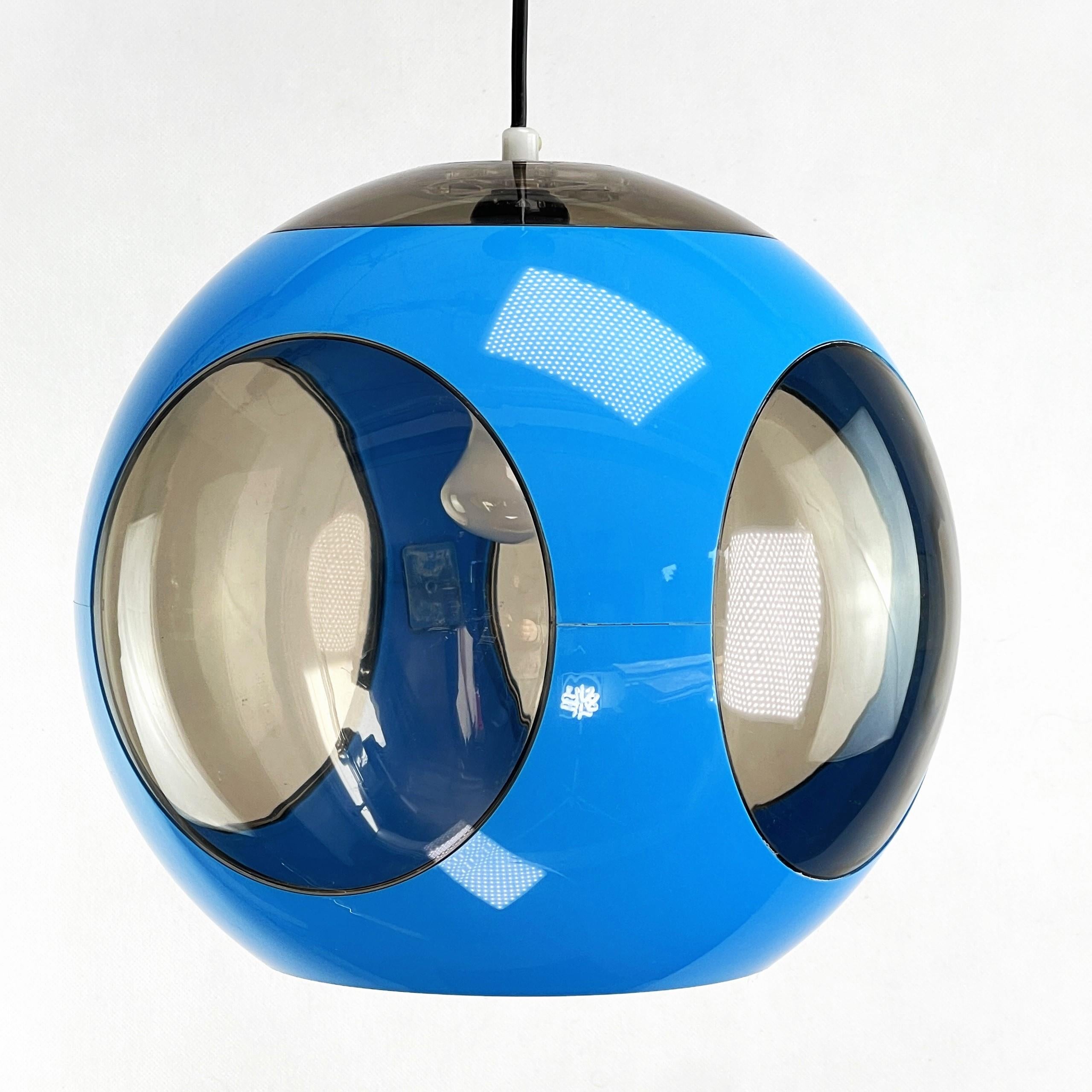 Blue Ufo Ceiling Lamp from Massive Belgium, 1970s For Sale at 1stDibs