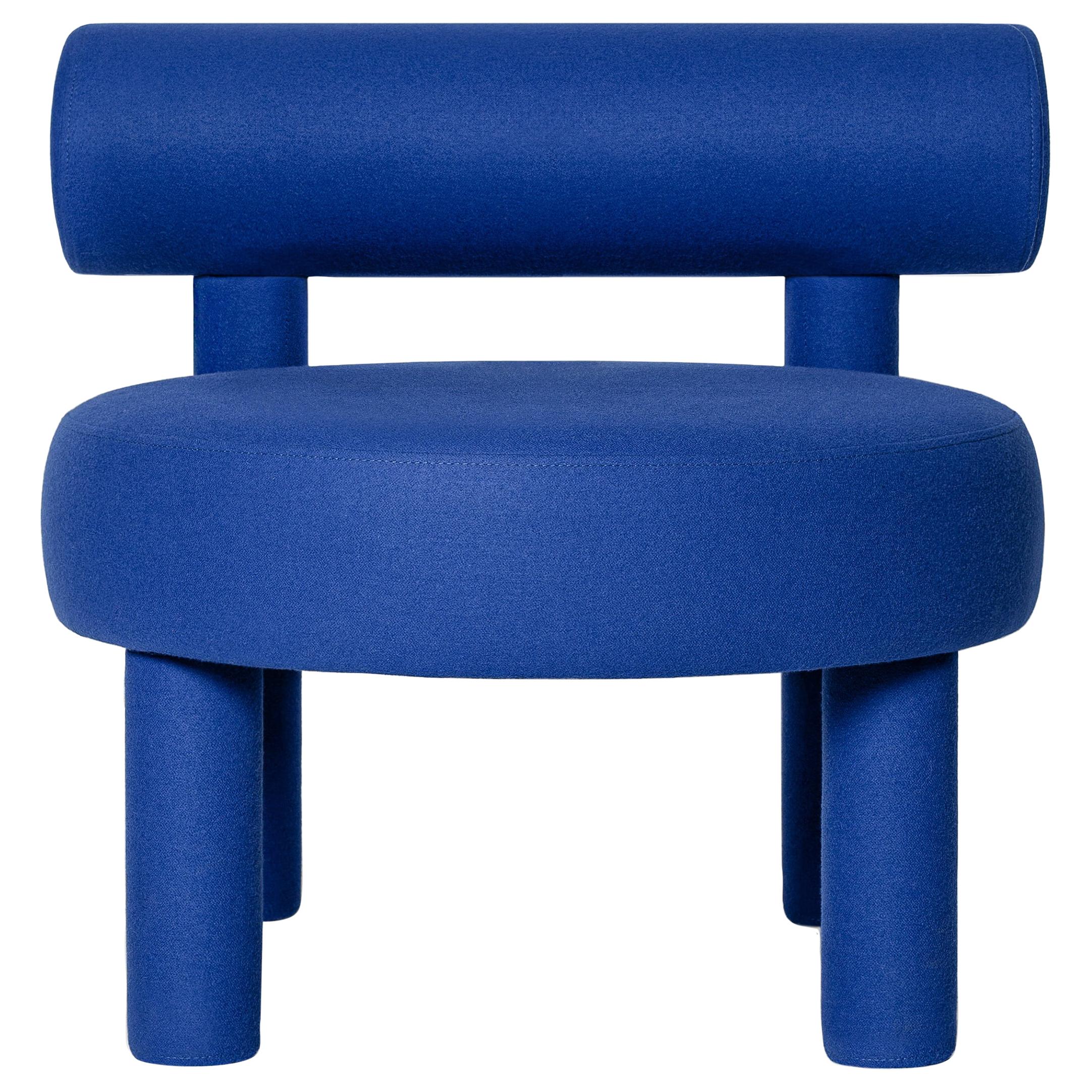 Blue Velvet Gropius Low Chair by NOOM For Sale at 1stDibs