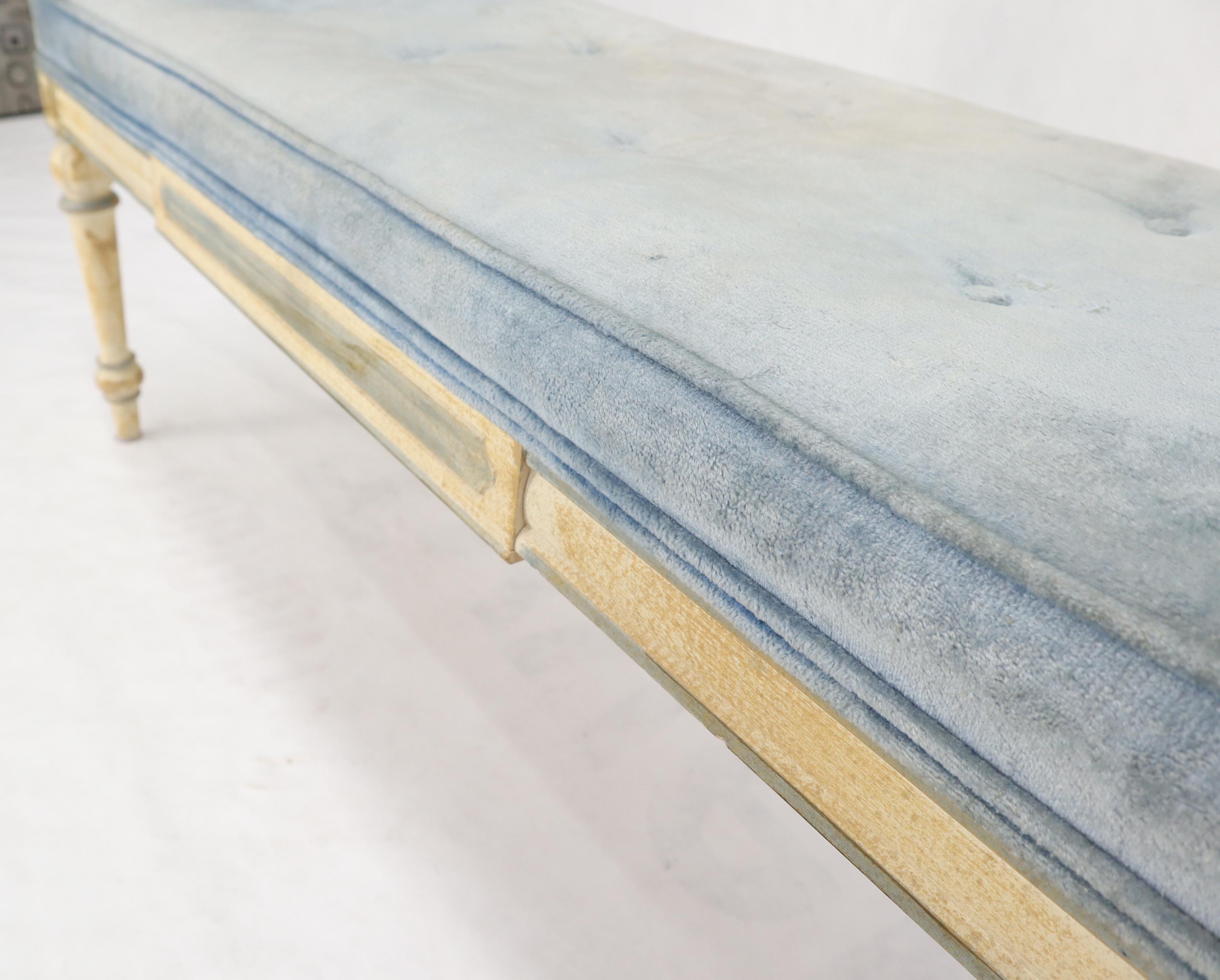 Blue Velvet Upholstery Rond Cylinder Shape Arm Bench at 1stDibs