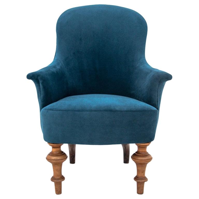 Blue Vintage Armchair For Sale at 1stDibs