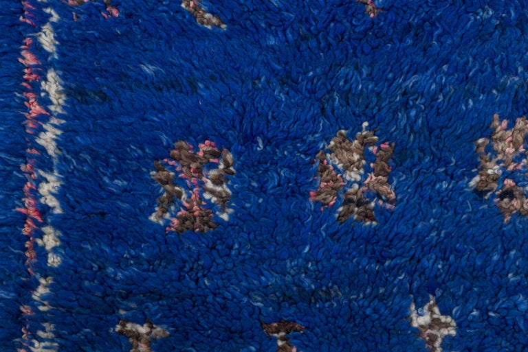 Blue Vintage Moroccan Carpet For Sale at 1stdibs