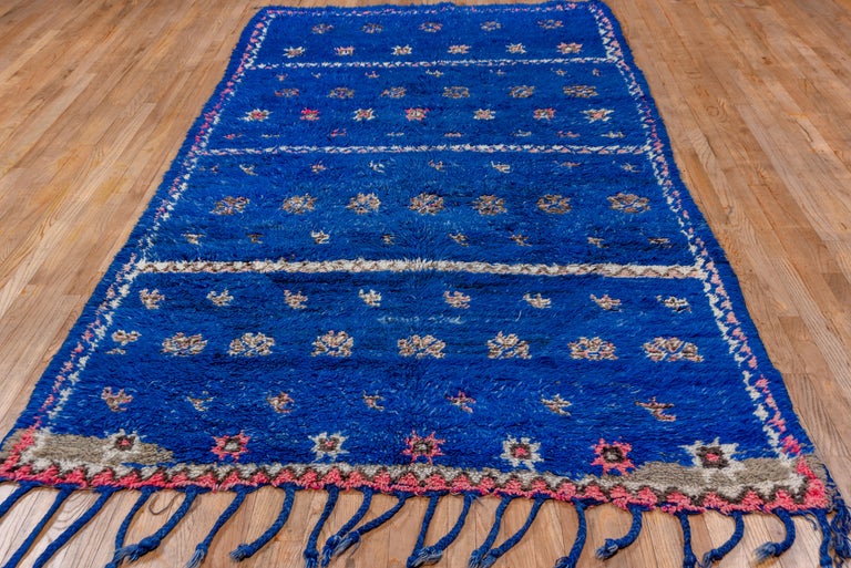 Blue Vintage Moroccan Carpet For Sale at 1stdibs