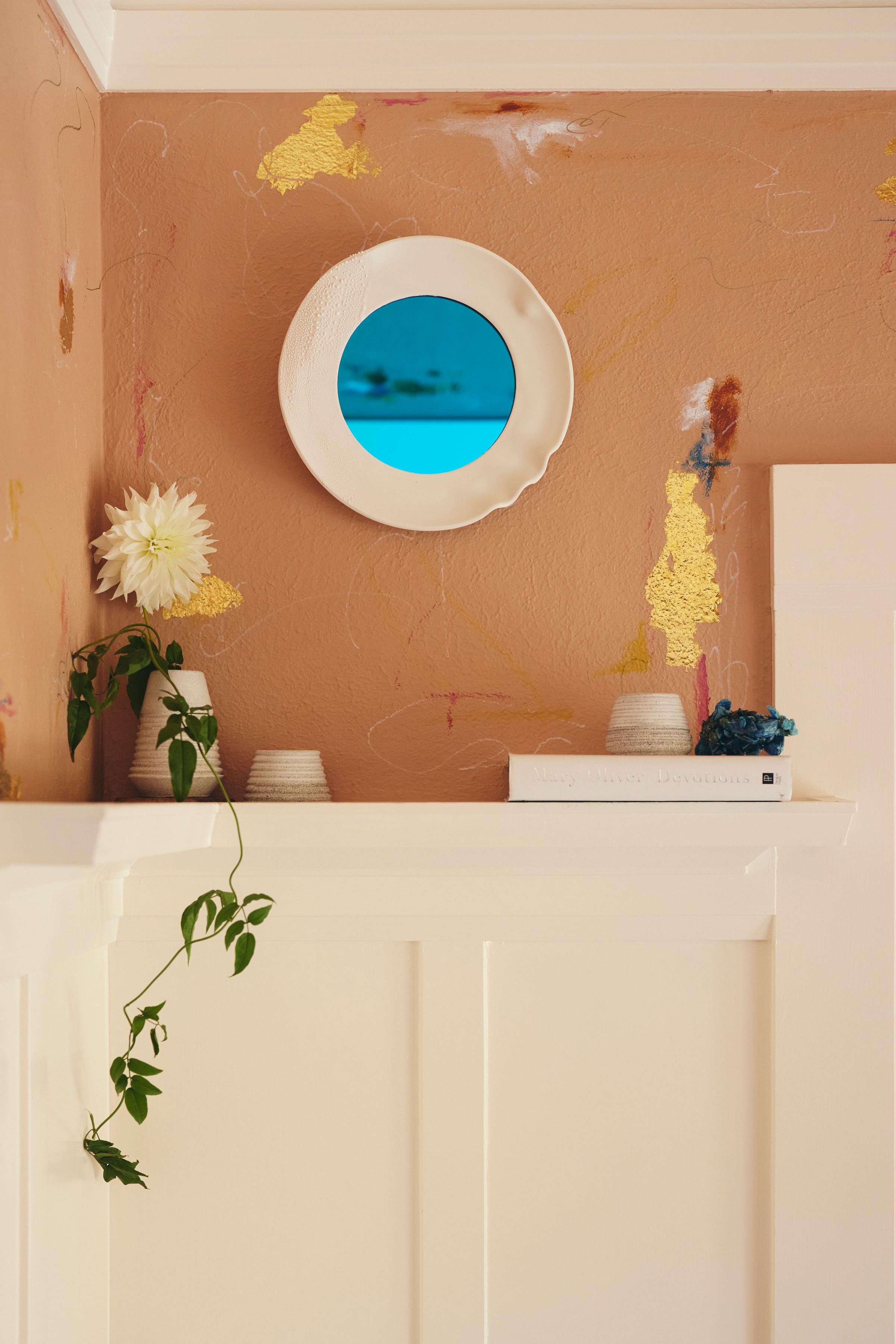Blue Vision Ceramic Mirror by Erin Hupp For Sale at 1stDibs