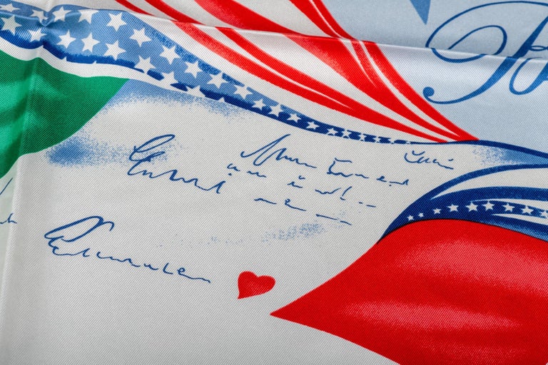 Blumarine Pin Up Flag Silk Scarf For Sale at 1stDibs | american flag ...