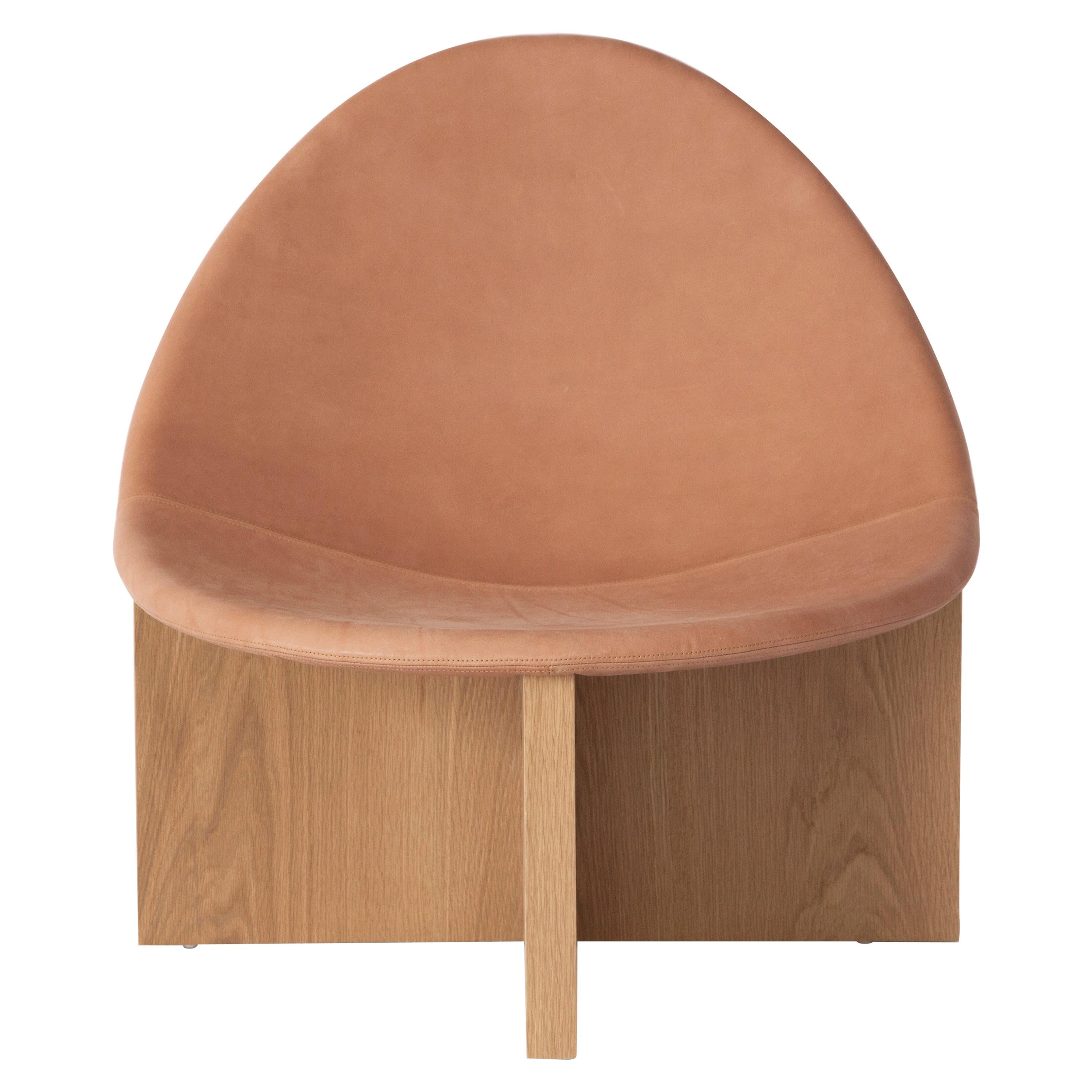 NIDO Modern Lounge Chair in Solid Maple and Cognac Leather by Estudio ...