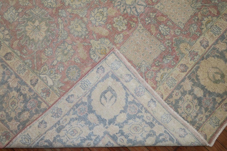 Blush Raspberry Pink Persian Tabriz Rug For Sale at 1stDibs