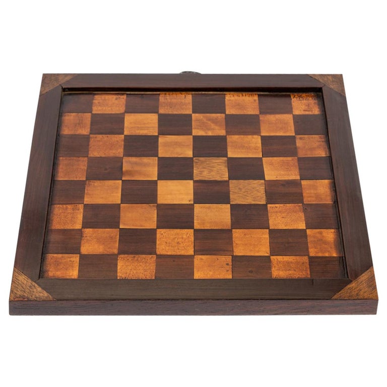 19th Century Antique Inlaid Wood Checkerboard For Sale at 1stdibs
