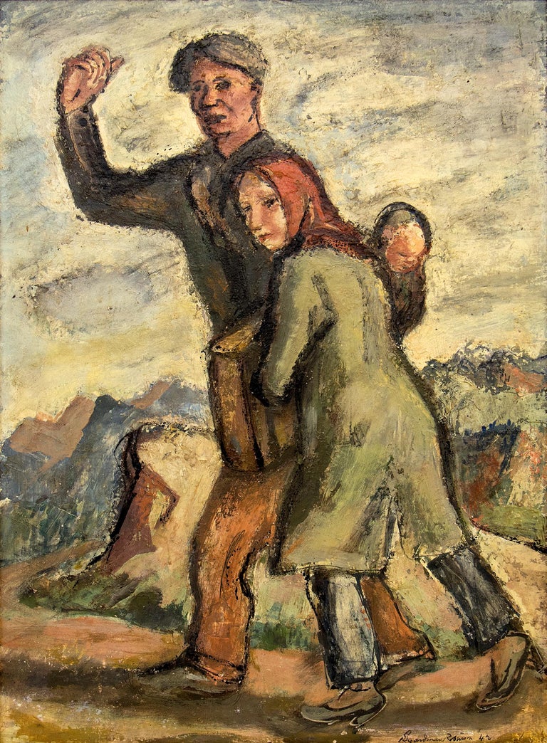 Boardman Robinson - Hitchhikers of the Depression, 1940s WPA Era Framed ...