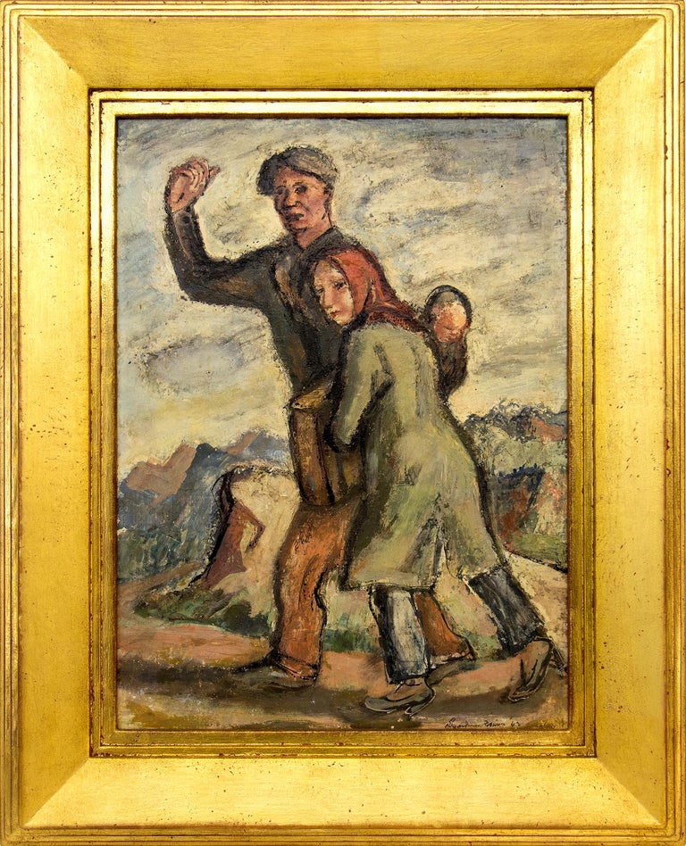 Boardman Robinson - Hitchhikers of the Depression, 1940s WPA Era Framed ...