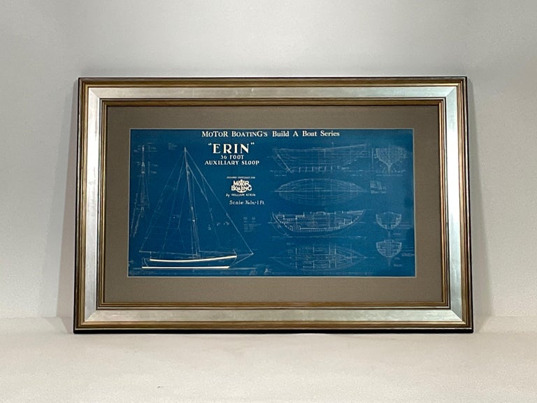 Boat Blueprint of the Sloop “ERIN” For Sale at 1stDibs