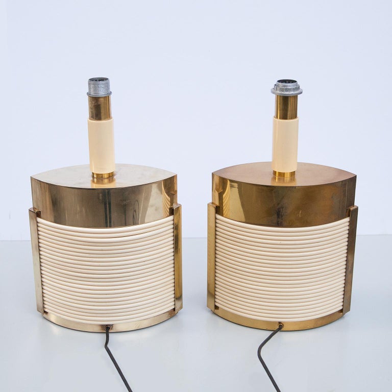 Boat Shape Brass Table Lamp, Italy, 1960s at 1stDibs