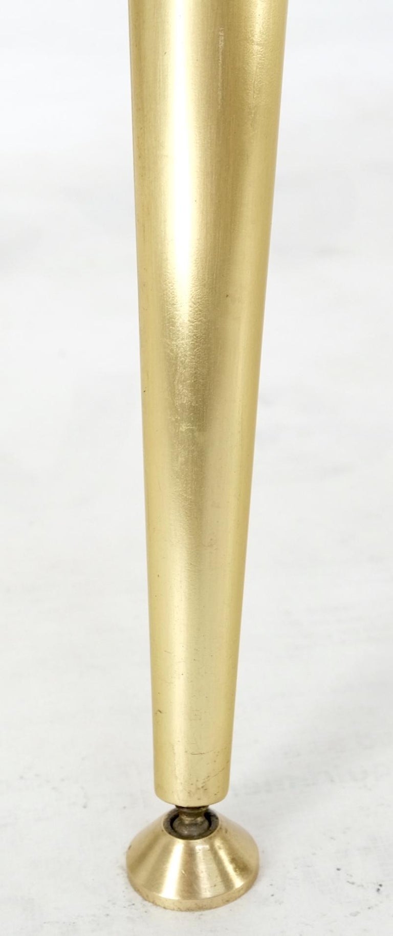 Boat Shape Marble Top Tapered Cone Shape Brass Legs Coffee Table Mint ...