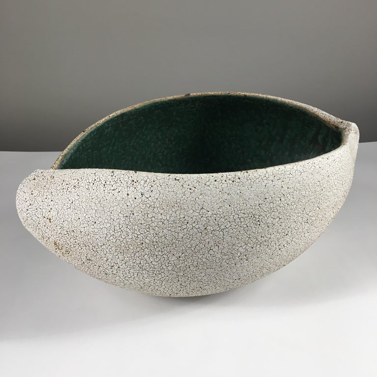 Boat Shaped Bowl Pottery with Glaze by Yumiko Kuga For Sale at 1stDibs