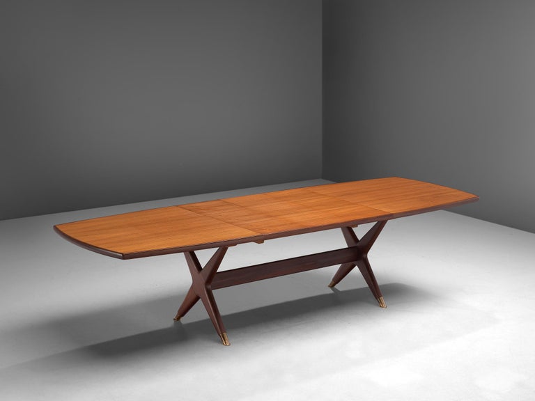 Boat Shaped Dining Table in Teak, Italy, 1960s For Sale at 1stDibs