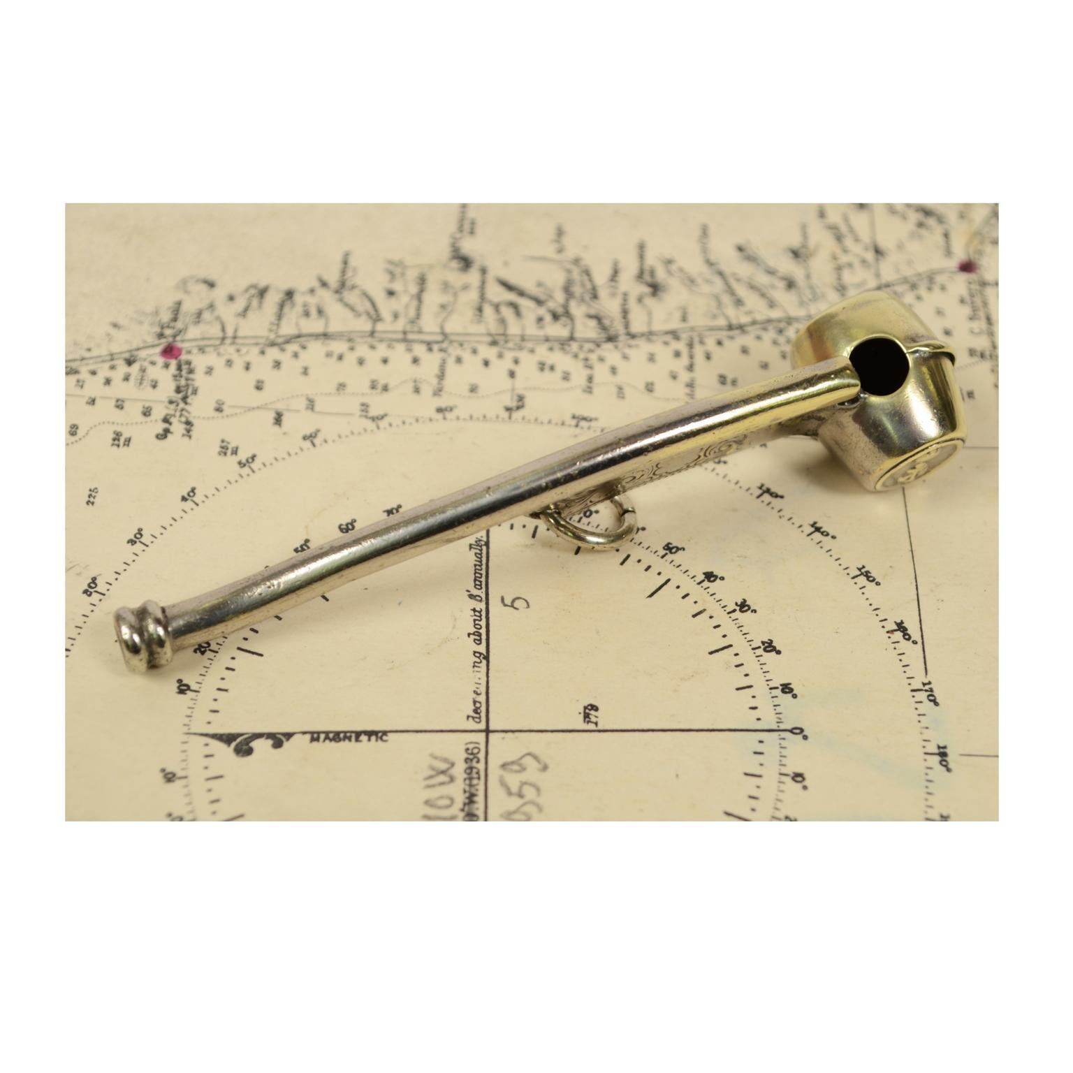 Boatswain Whistle of Chromed Brass, English Manufacture, Early 1900s at ...