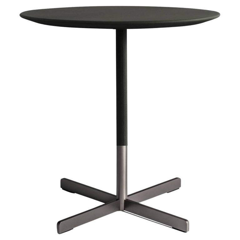 Bob Coffee Table Top Covered with Leather Pelle SC 10 Anthracite For ...