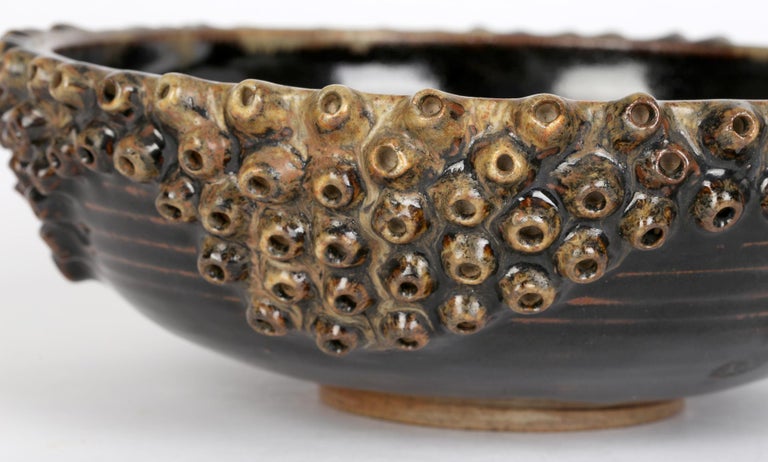 Bob Fierek Cornish Studio Pottery Bowl with Barnacles For Sale at 1stDibs