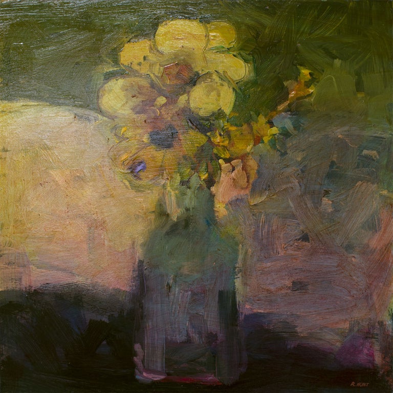 Bob Hunt - The Neighbor's Floweres, Painting, Acrylic on MDF Panel For ...
