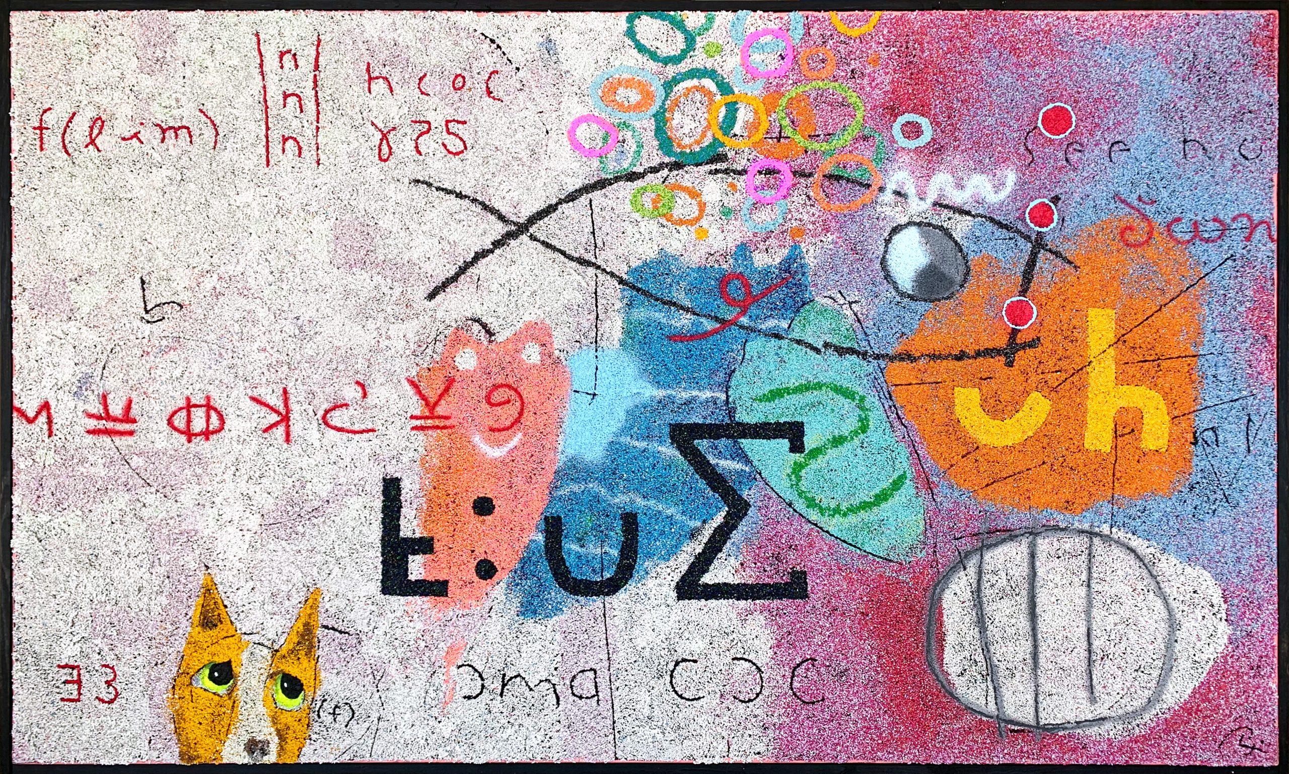 Dan Rizzie - DAN RIZZIE "Rain" mixed media abstract painting w circles ...