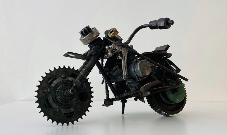 Late 20th Century Contemporary Metal Assemblage Racing Motorcycle ...