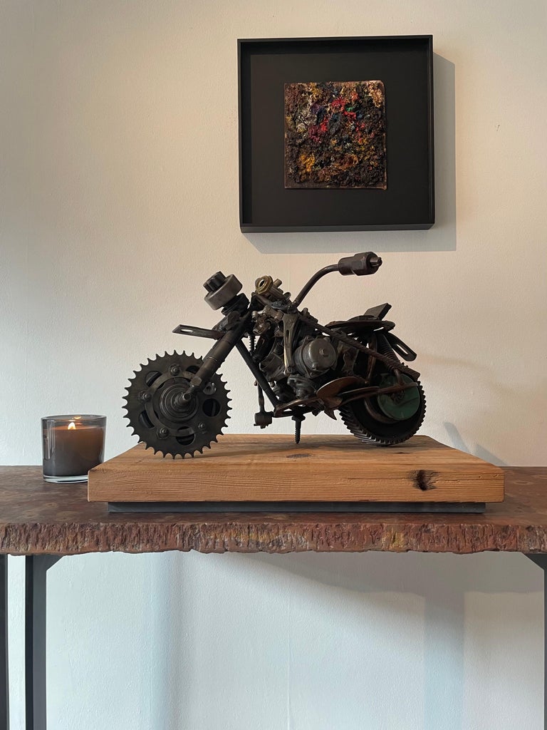 Late 20th Century Contemporary Metal Assemblage Racing Motorcycle ...