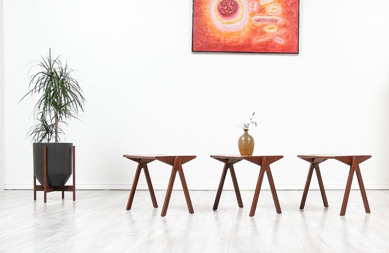 Bob Roukema Cork Top Nesting Tables for Jon Jansen at 1stDibs