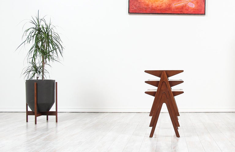 Bob Roukema Cork Top Nesting Tables for Jon Jansen at 1stDibs